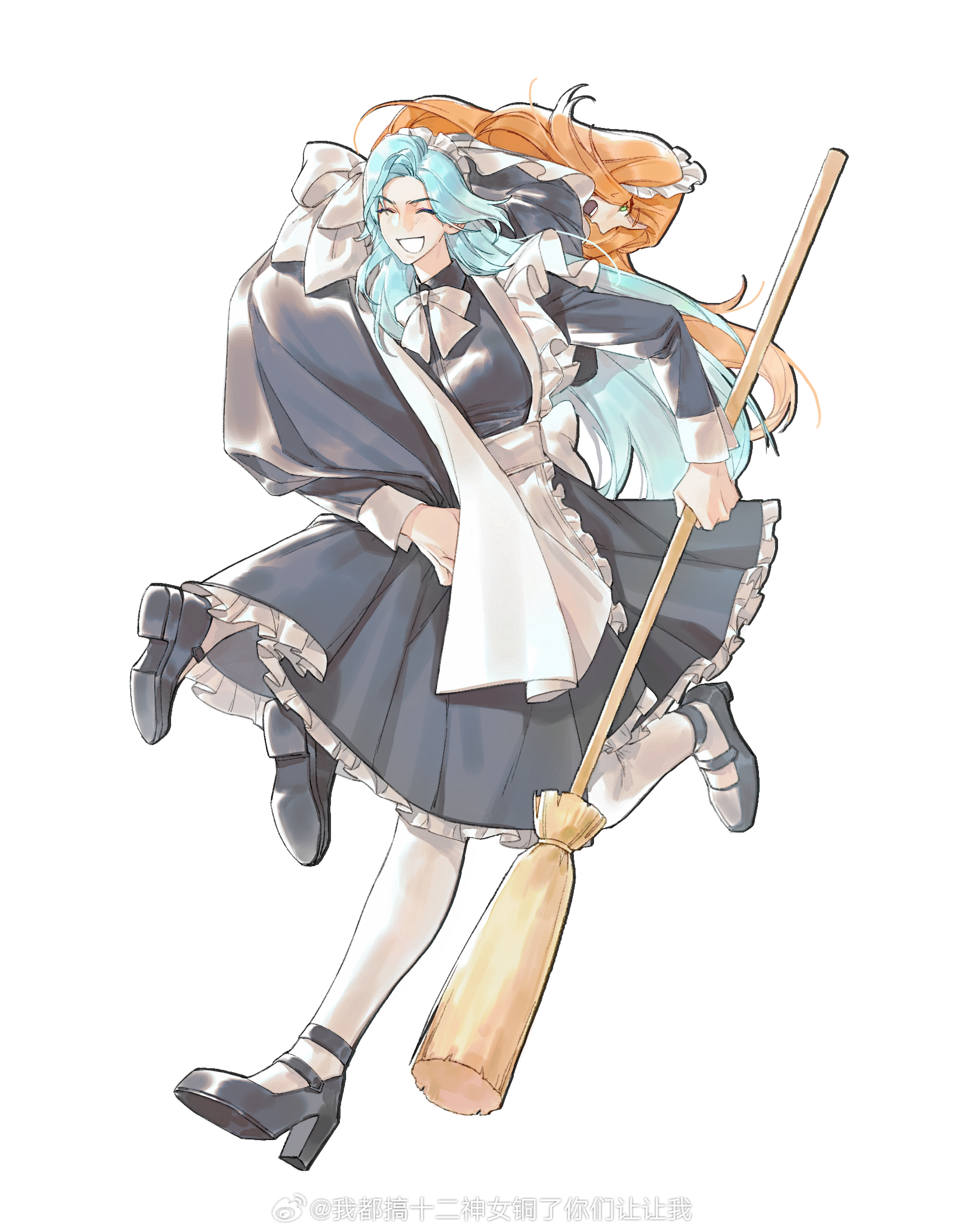 The Big ImageBoard (TBIB) - 2girls ^ ^ alternate costume apron back bow ...