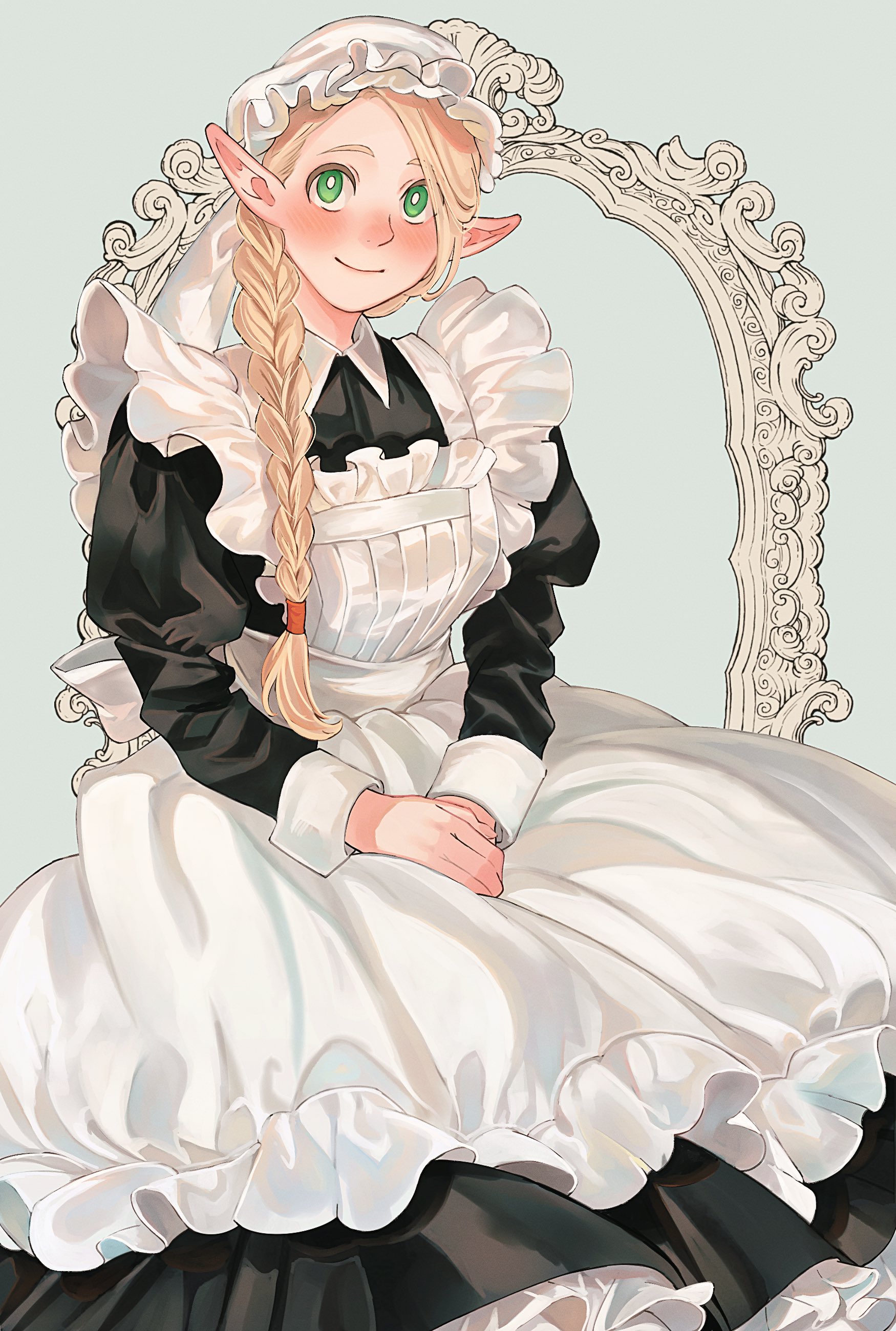 The Big ImageBoard (TBIB) - 1girl absurdres alt text alternate costume apron black dress blush ...