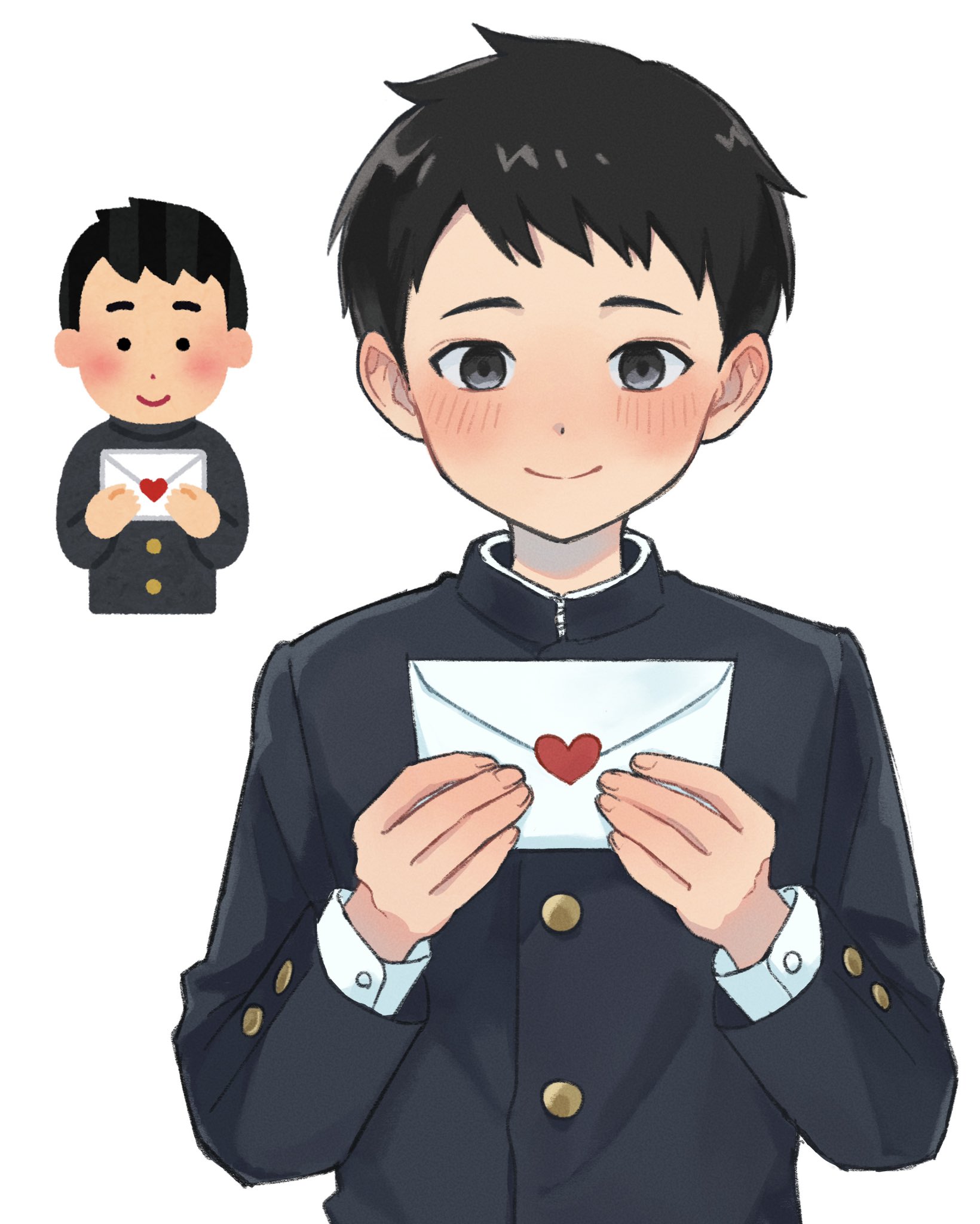 The Big ImageBoard (TBIB) - 1boy arms up black hair black jacket blush ...