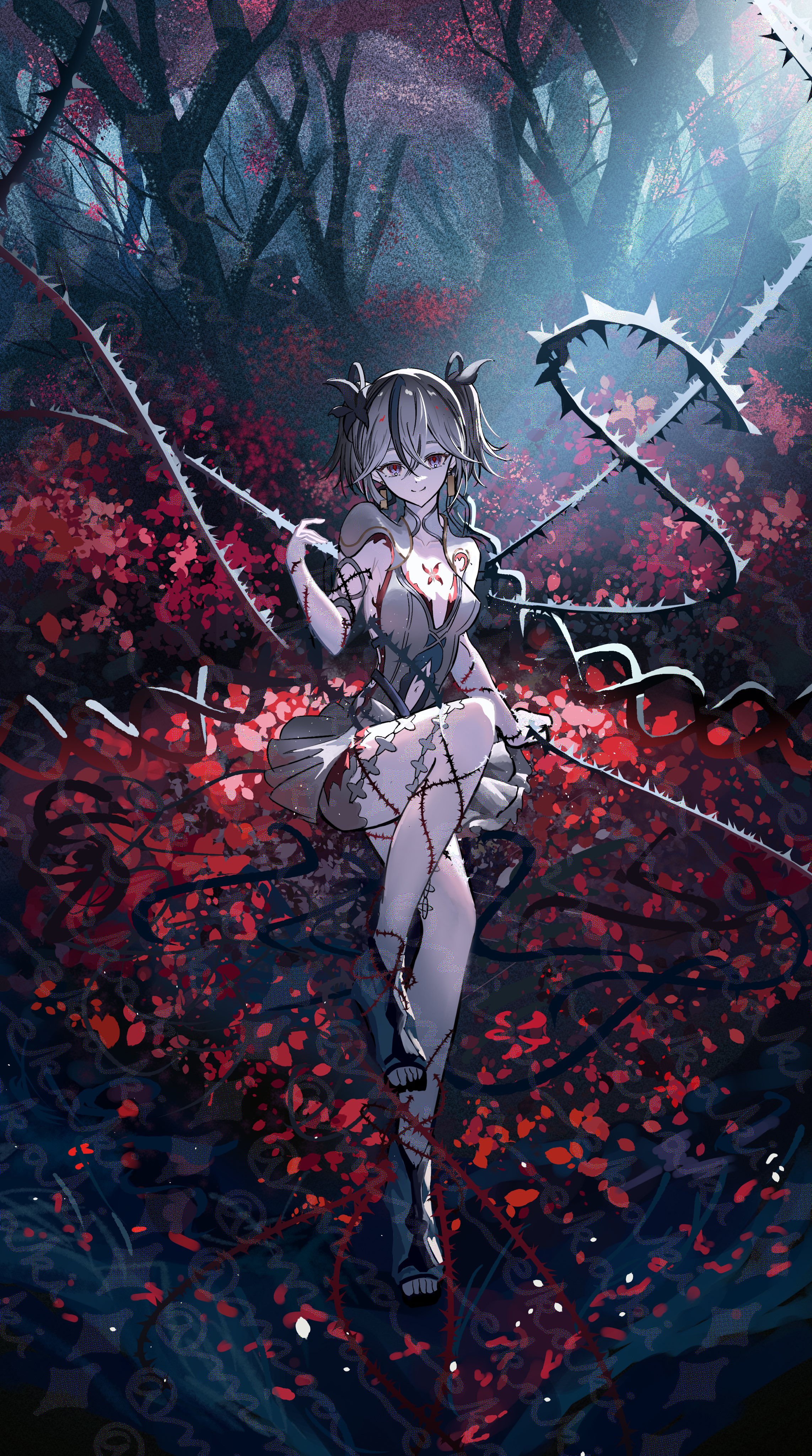 The Big ImageBoard (TBIB) - 1girl absurdres black flower camellya (wuthering waves) closed mouth ...