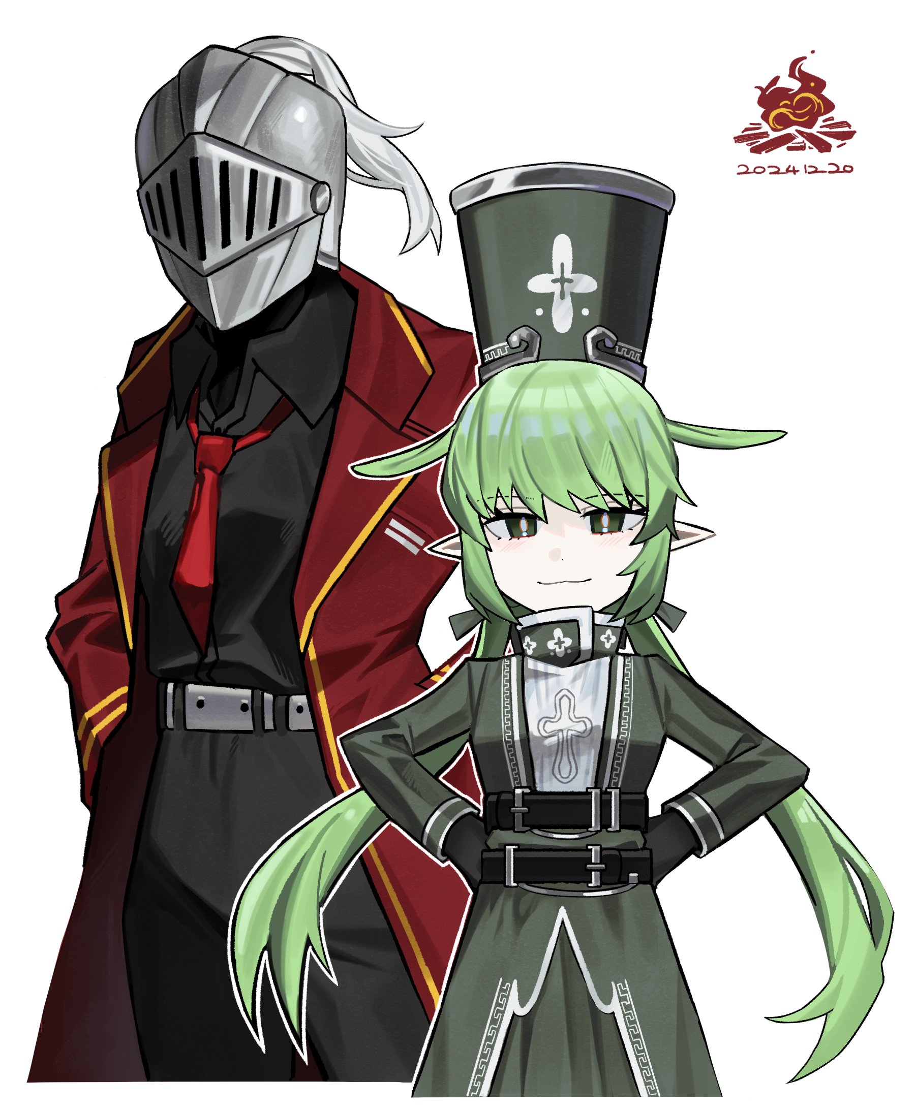 The Big ImageBoard (TBIB) - 1boy 1girl antenna hair asdf1211950 black shirt black souls breasts ...