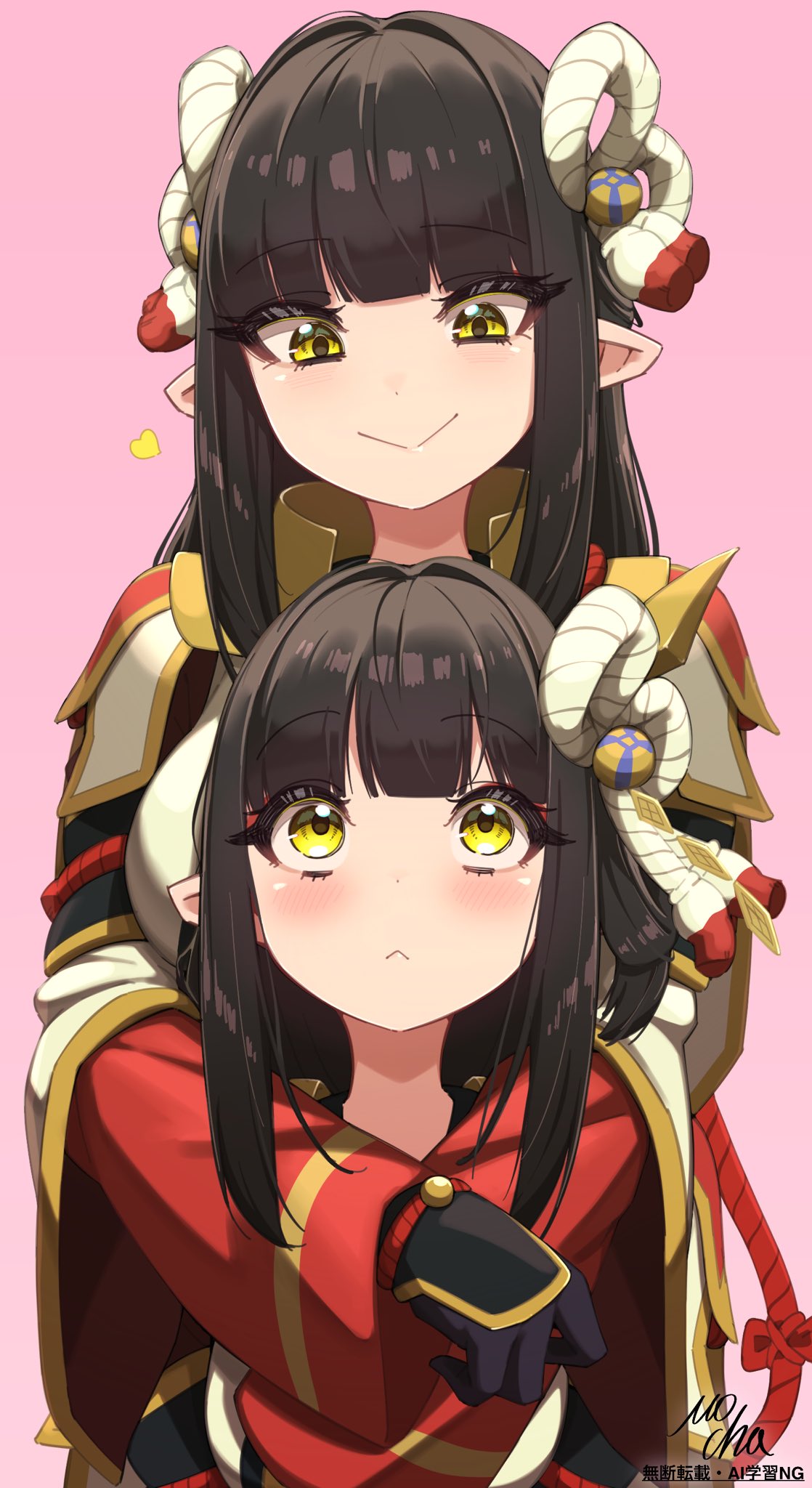 The Big ImageBoard (TBIB) - 2girls black gloves black hair blush fewer ...