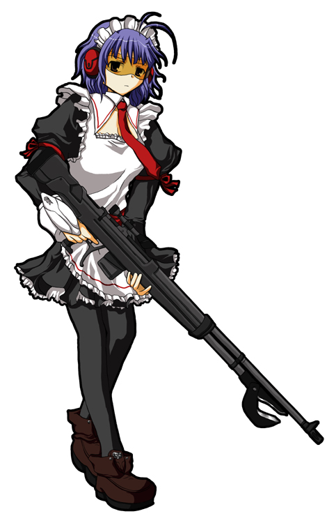The Big ImageBoard (TBIB) - combat maid gun headphones maid necktie ...