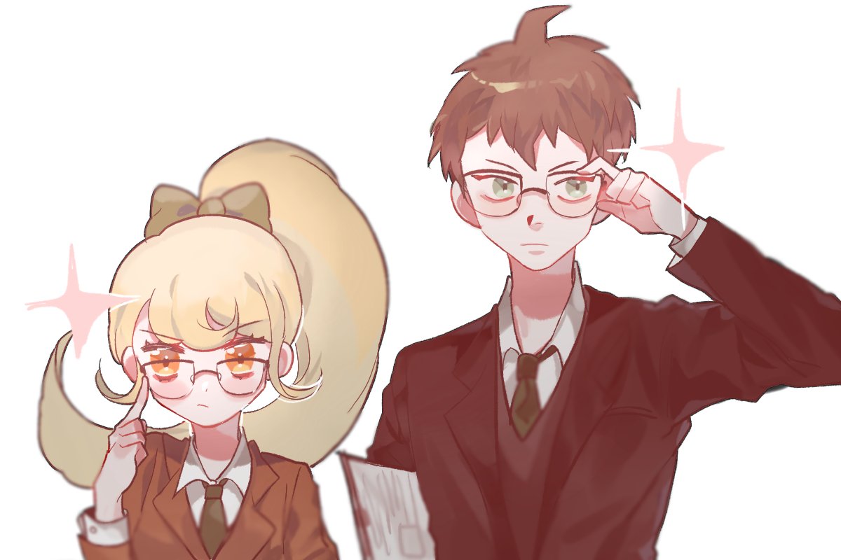 The Big ImageBoard (TBIB) - 1boy 1girl adjusting eyewear ahoge alternate costume alternate ...