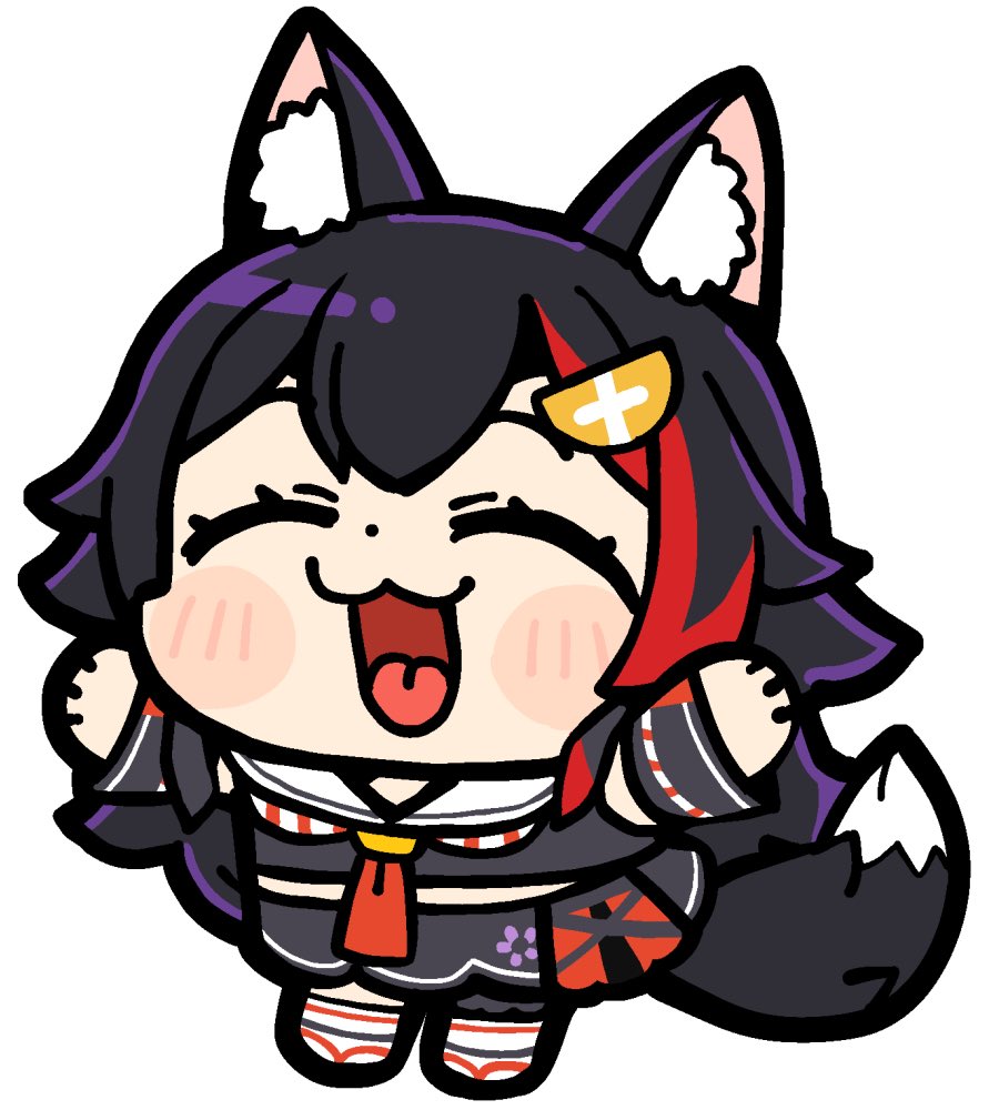 The Big ImageBoard (TBIB) - :3 :d animal ear fluff animal ears arms up bkub black hair black ...