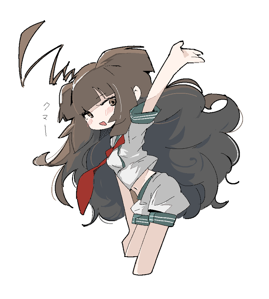 The Big ImageBoard (TBIB) - 1girl ahoge arm up bb 15hz blush breasts brown eyes brown hair ...