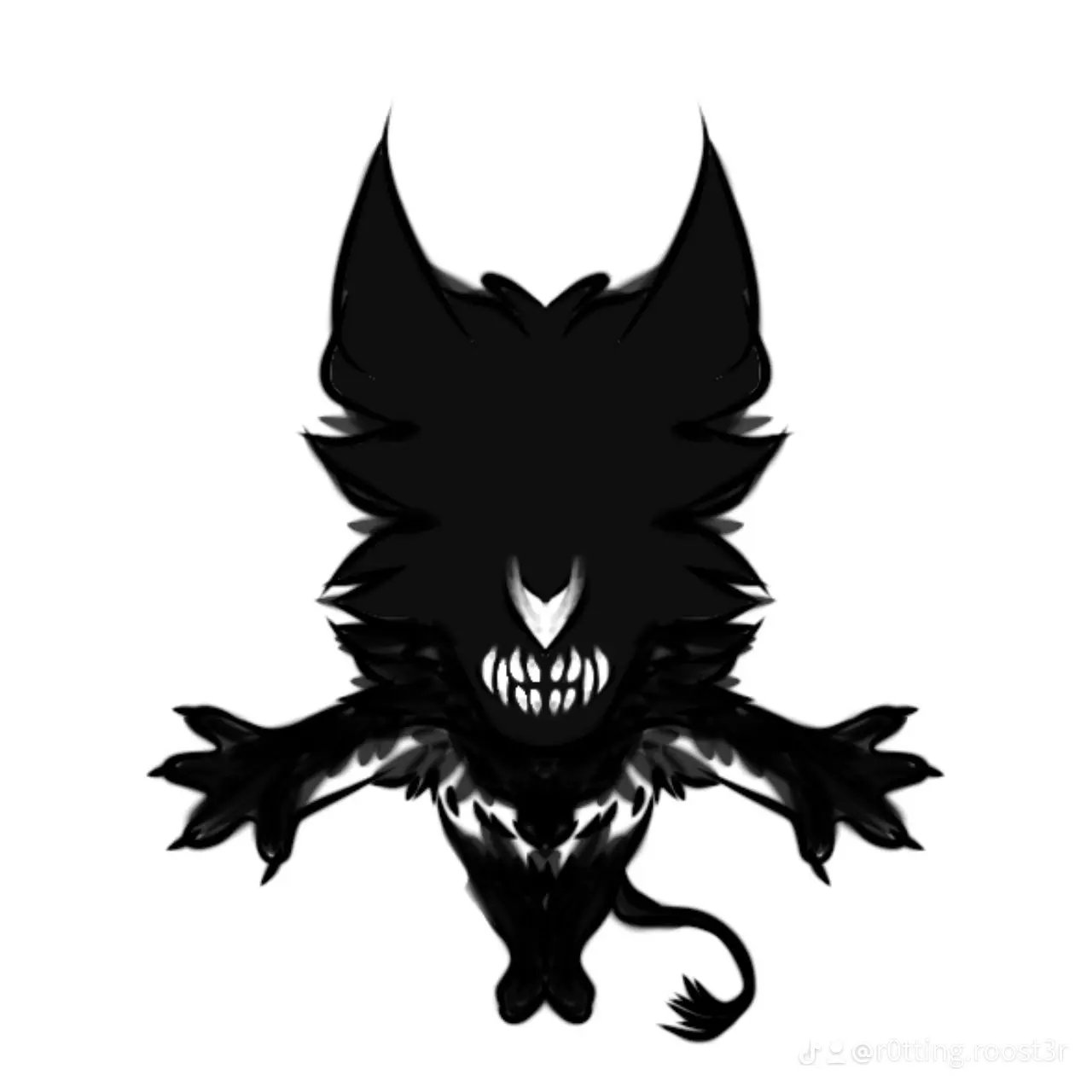 The Big ImageBoard (TBIB) - 1:1 ambiguous gender anthro black and white black body black fur ...