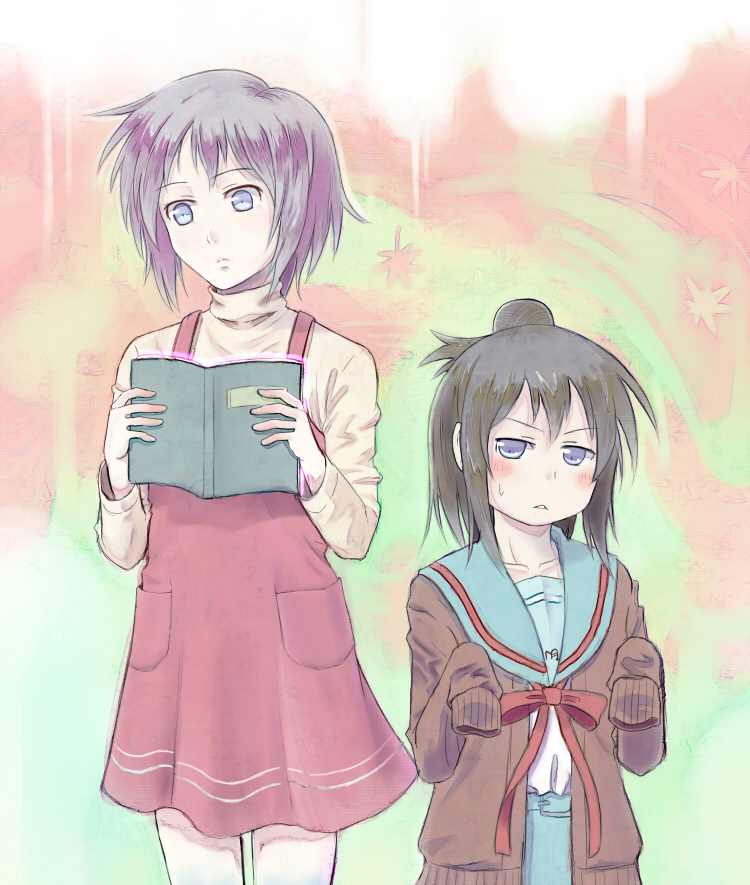 The Big ImageBoard (TBIB) - 2girls bad id bad pixiv id black hair blue eyes blue sailor collar ...