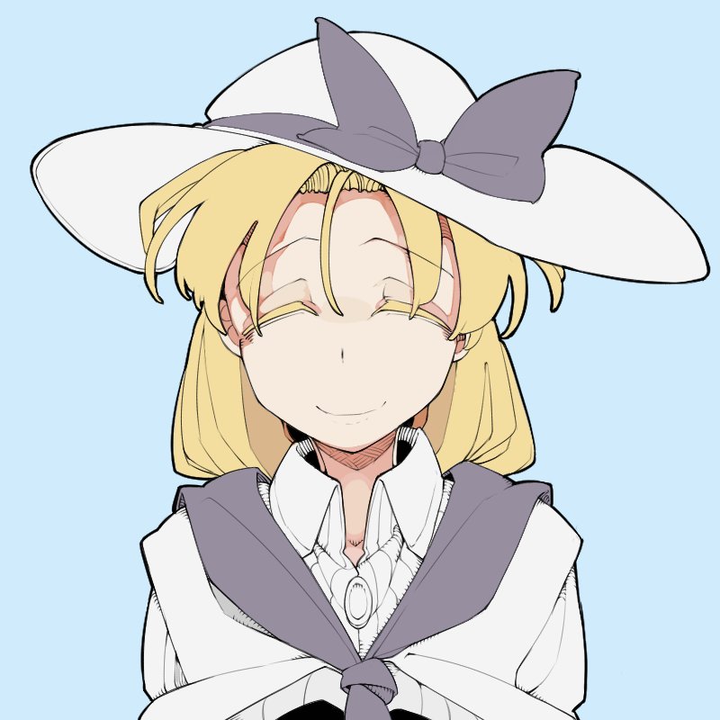 The Big ImageBoard (TBIB) - 1girl blonde hair blue background bolos ...
