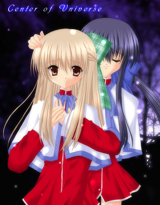 The Big Imageboard Tbib 2girls Black Hair Blonde Hair Bow Brown