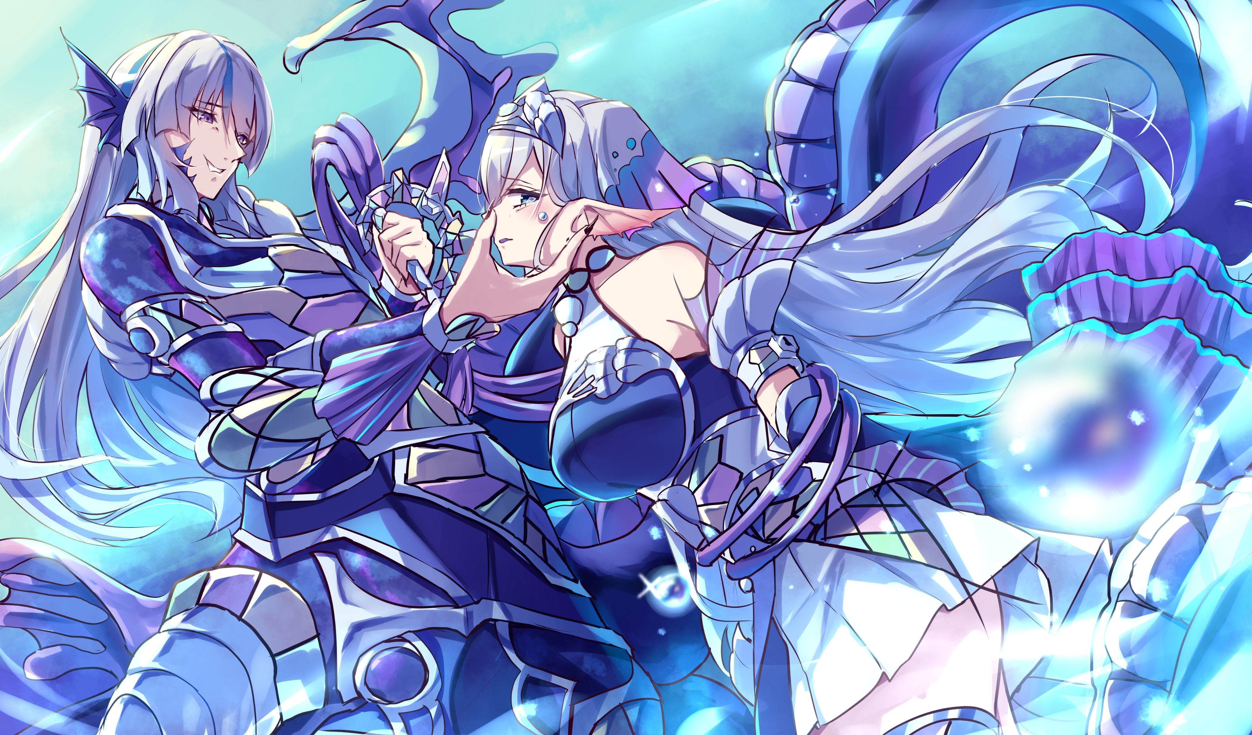 The Big ImageBoard (TBIB) - 1boy 1girl absurdres armor bare shoulders ...