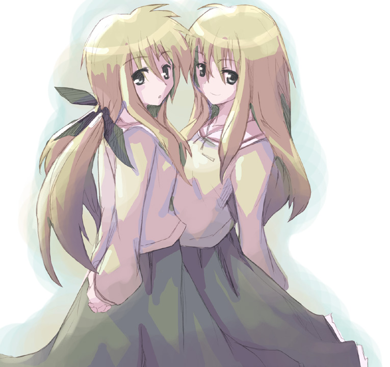 The Big Imageboard Tbib Blonde Hair Breast Press Breasts Futakoi