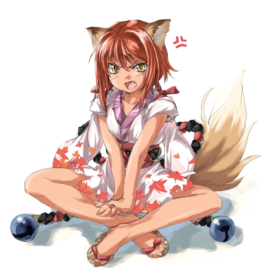 The Big ImageBoard (TBIB) - 1girl anger vein angry animal ears blush fang feet fox ears fox girl ...