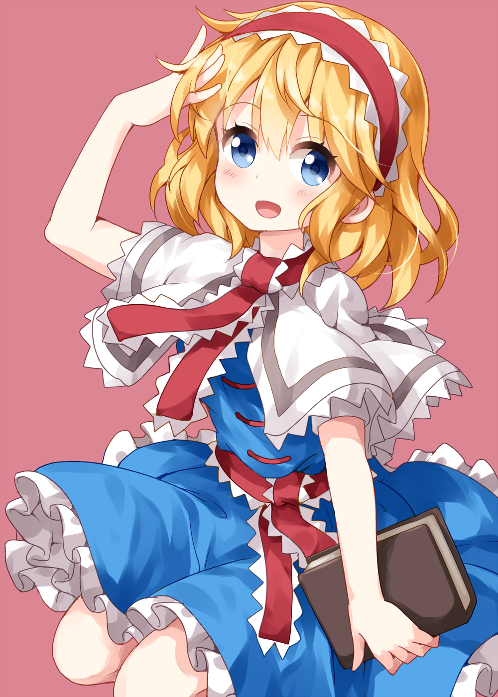 The Big ImageBoard (TBIB) - 1girl :d alice margatroid blonde hair blue dress blue eyes book ...