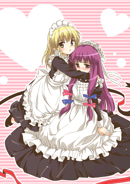 The Big ImageBoard (TBIB) - 2girls alternate costume alternate headwear apron black dress blonde ...