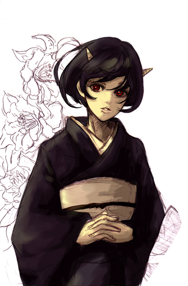 The Big ImageBoard (TBIB) - 1boy black hair black kimono commentary ...