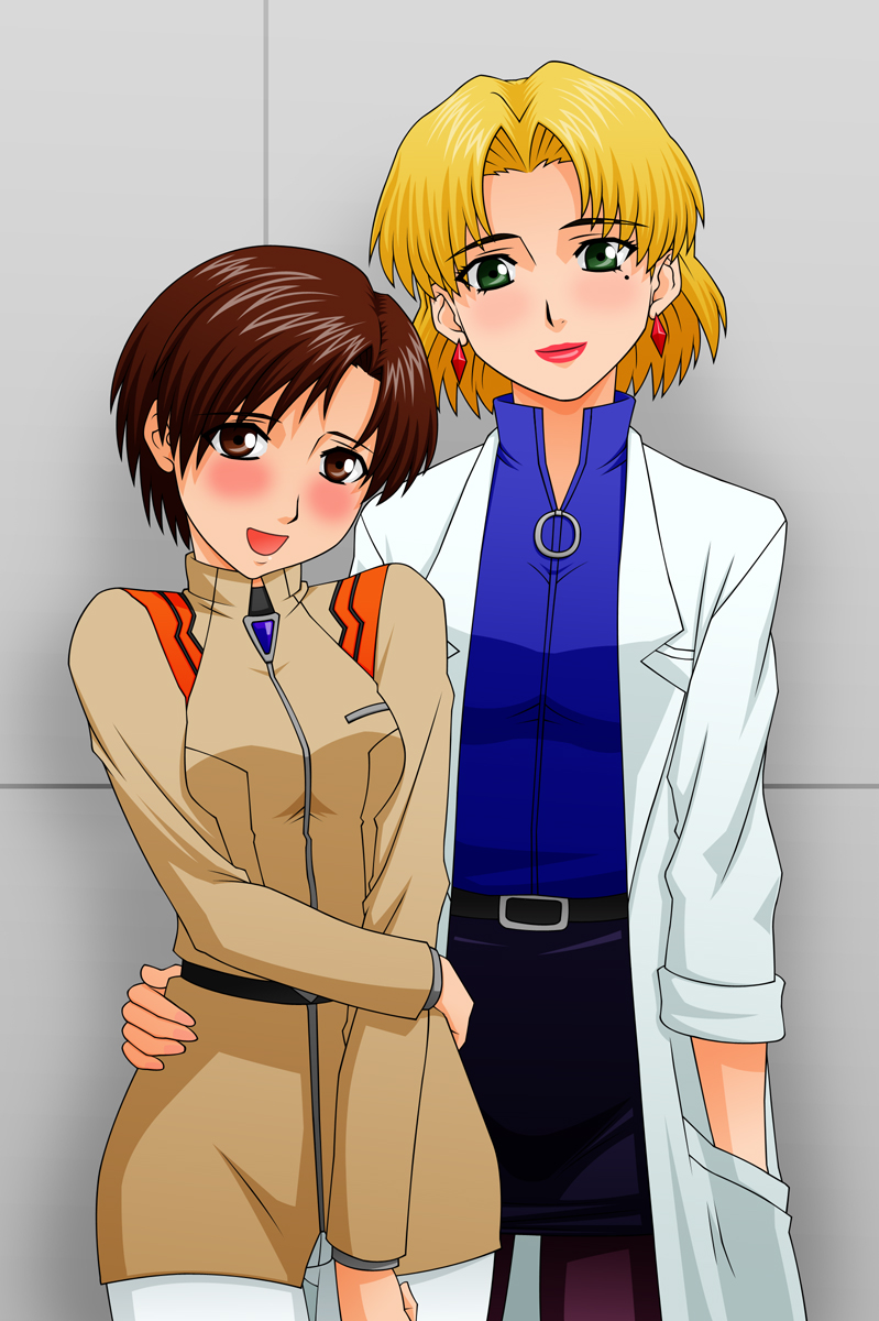 The Big ImageBoard (TBIB) - 2girls akagi ritsuko belt black legwear ...