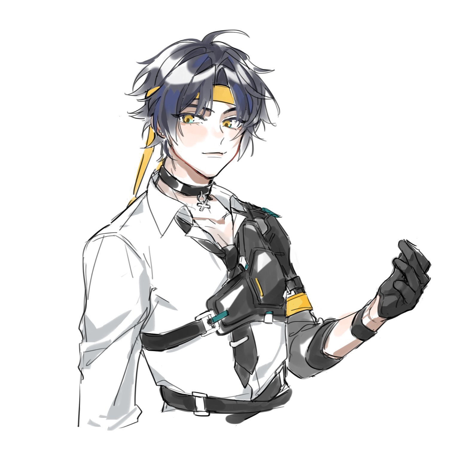 The Big ImageBoard (TBIB) - 1boy ahoge asaba harumasa black gloves closed mouth gloves hair ...