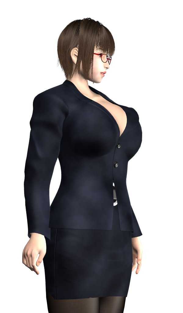 The Big ImageBoard (TBIB) - 1girl 3d big breasts breasts brown hair casual female glasses huge ...