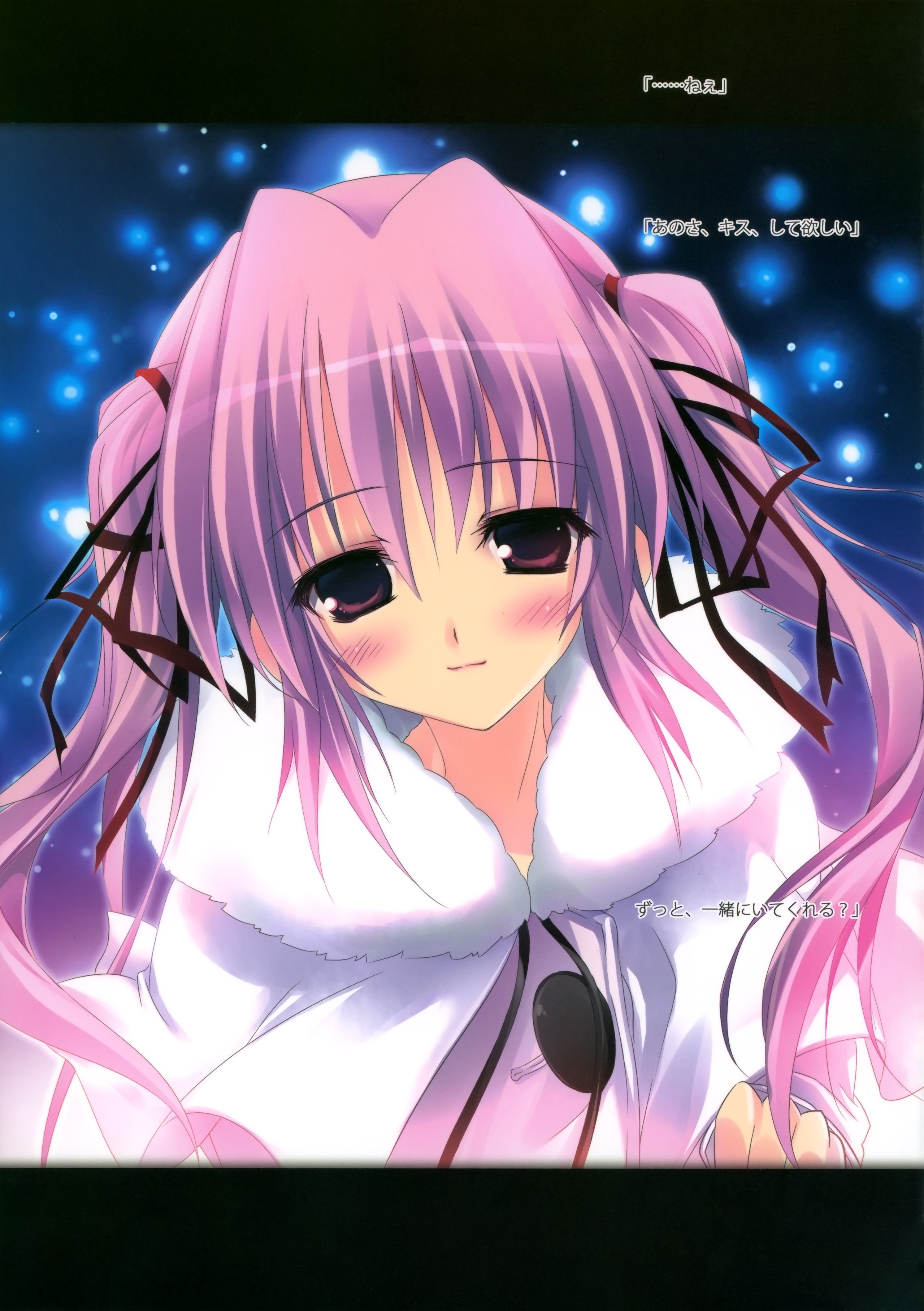 The Big ImageBoard (TBIB) - 1girl absurdres blush brown eyes brown ribbon capelet copyright ...