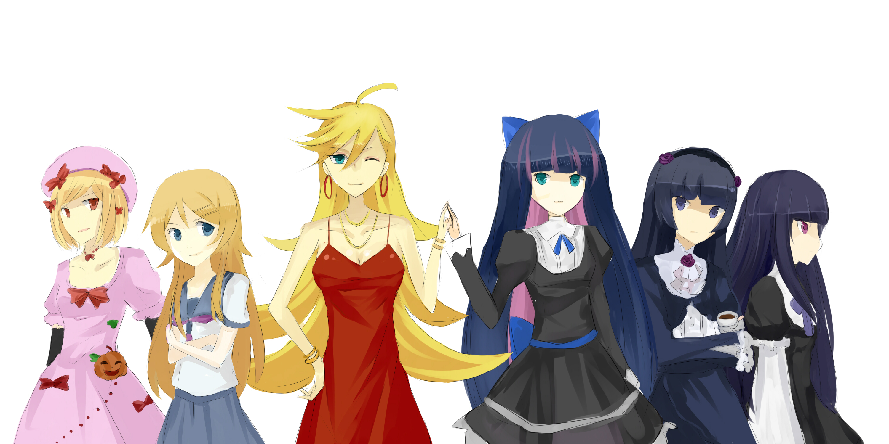 The Big Imageboard Tbib 6 Girls 6girls Bare Shoulders Blonde Hair
