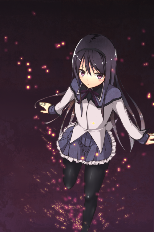 The Big Imageboard Tbib Akemi Homura Black Hair Black Legwear