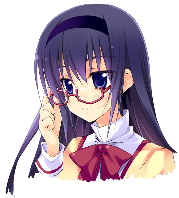 The Big Imageboard Tbib Akemi Homura Black Hair Glasses Hairband