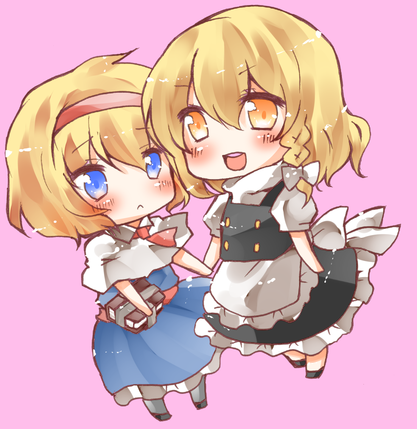 The Big ImageBoard (TBIB) - alice margatroid apron blonde blue eyes blush book bow braid chibi ...