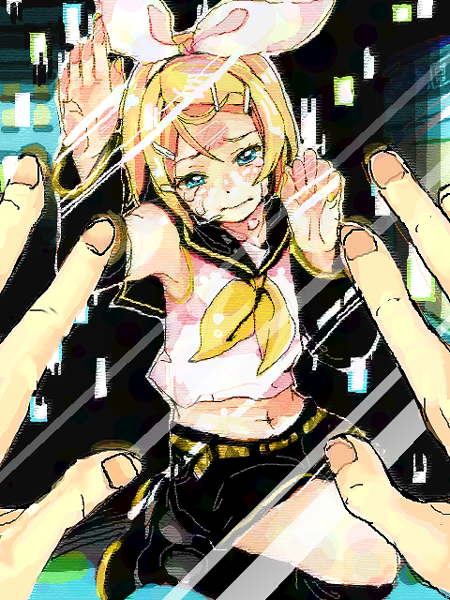 The Big Imageboard Tbib Against Glass Aqua Eyes Ashida Yuri Blonde