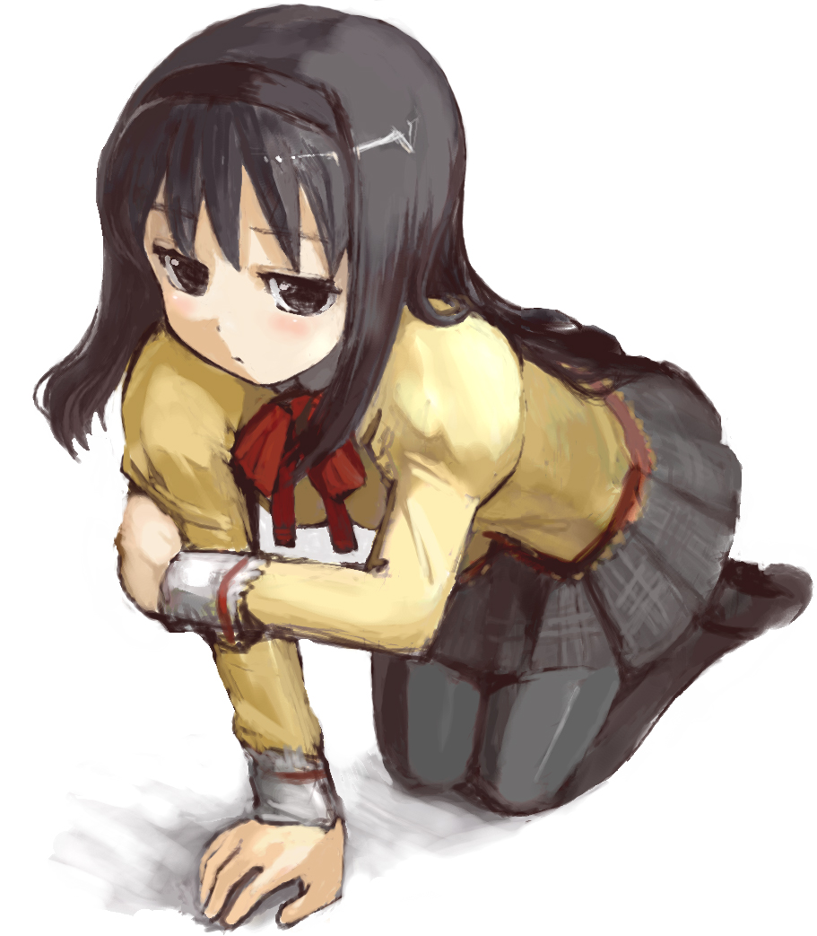The Big Imageboard Tbib Akemi Homura Black Eyes Black Hair Black