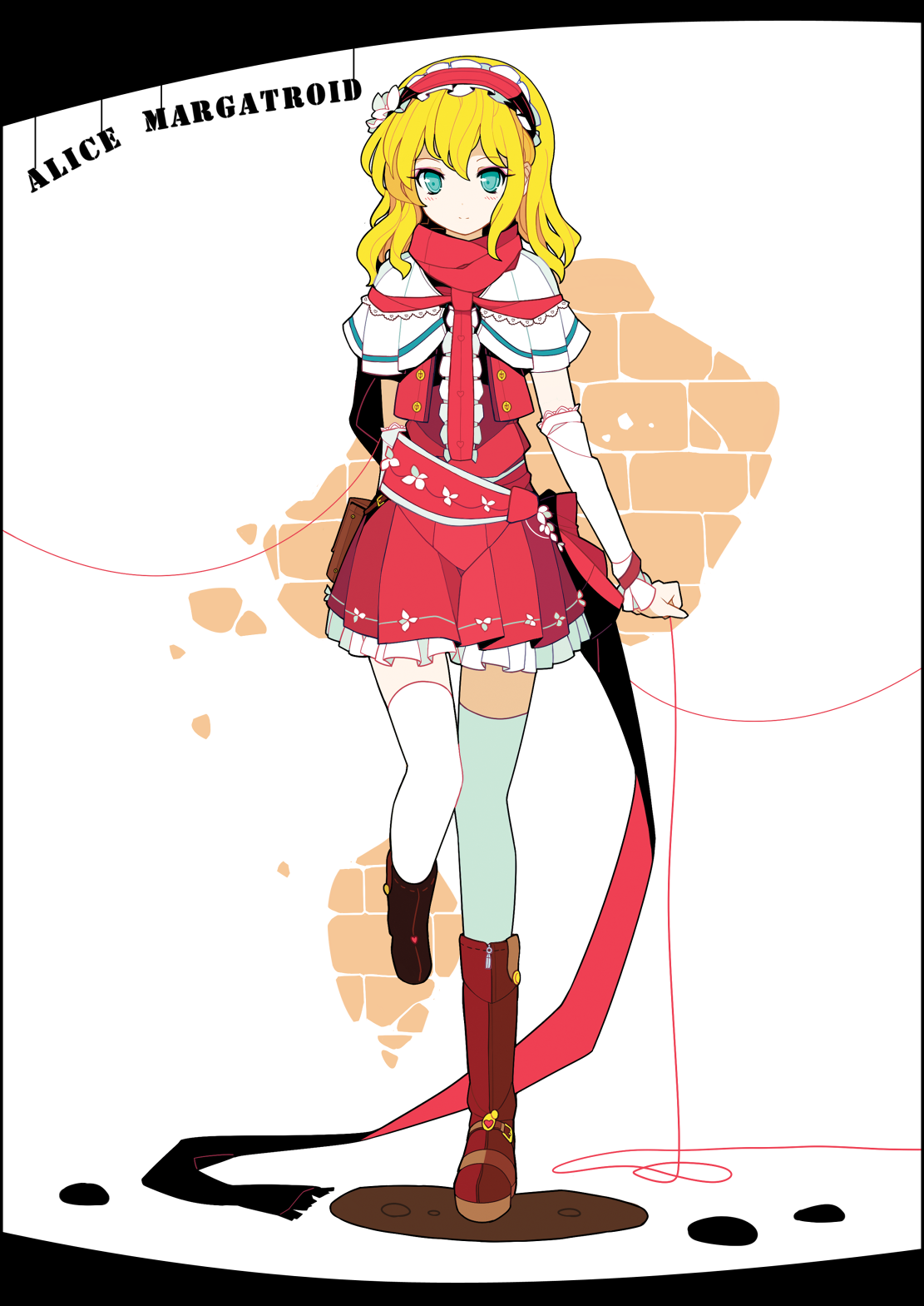 The Big ImageBoard (TBIB) - against wall alice margatroid alternate costume aqua eyes blonde ...