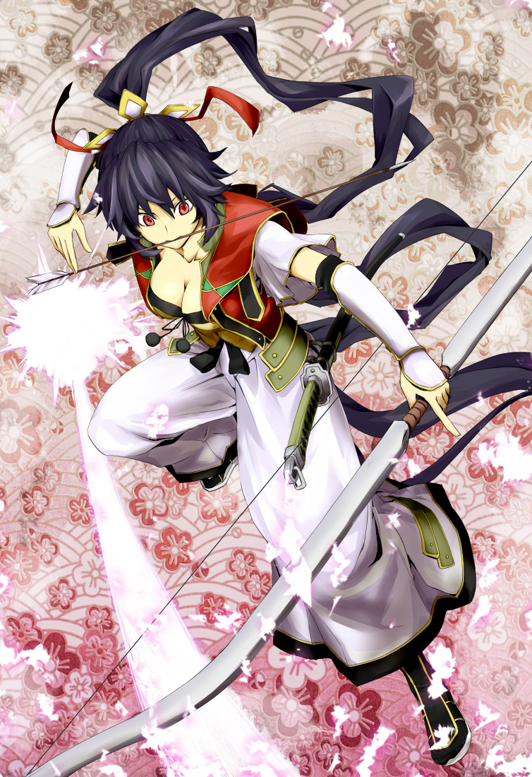 The Big Imageboard Tbib 1girl Armor Arrow Projectile Black Hair