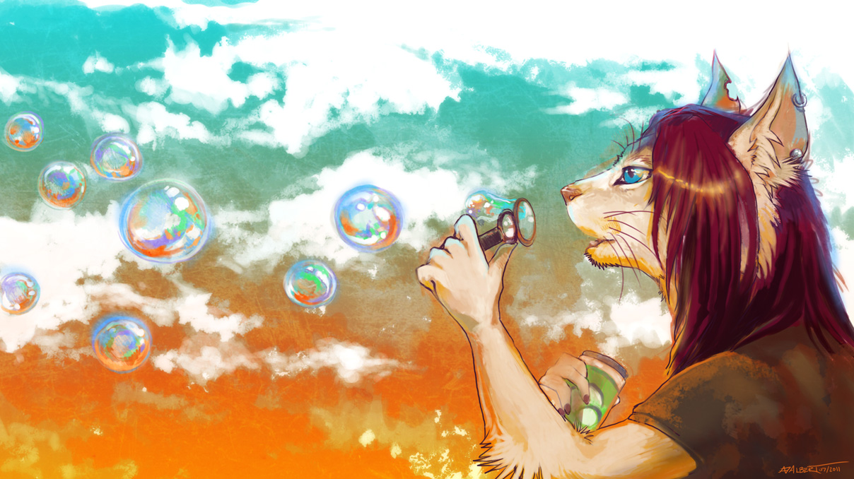 The Big ImageBoard (TBIB) - 2011 blowing blue eyes bubble cloud ...