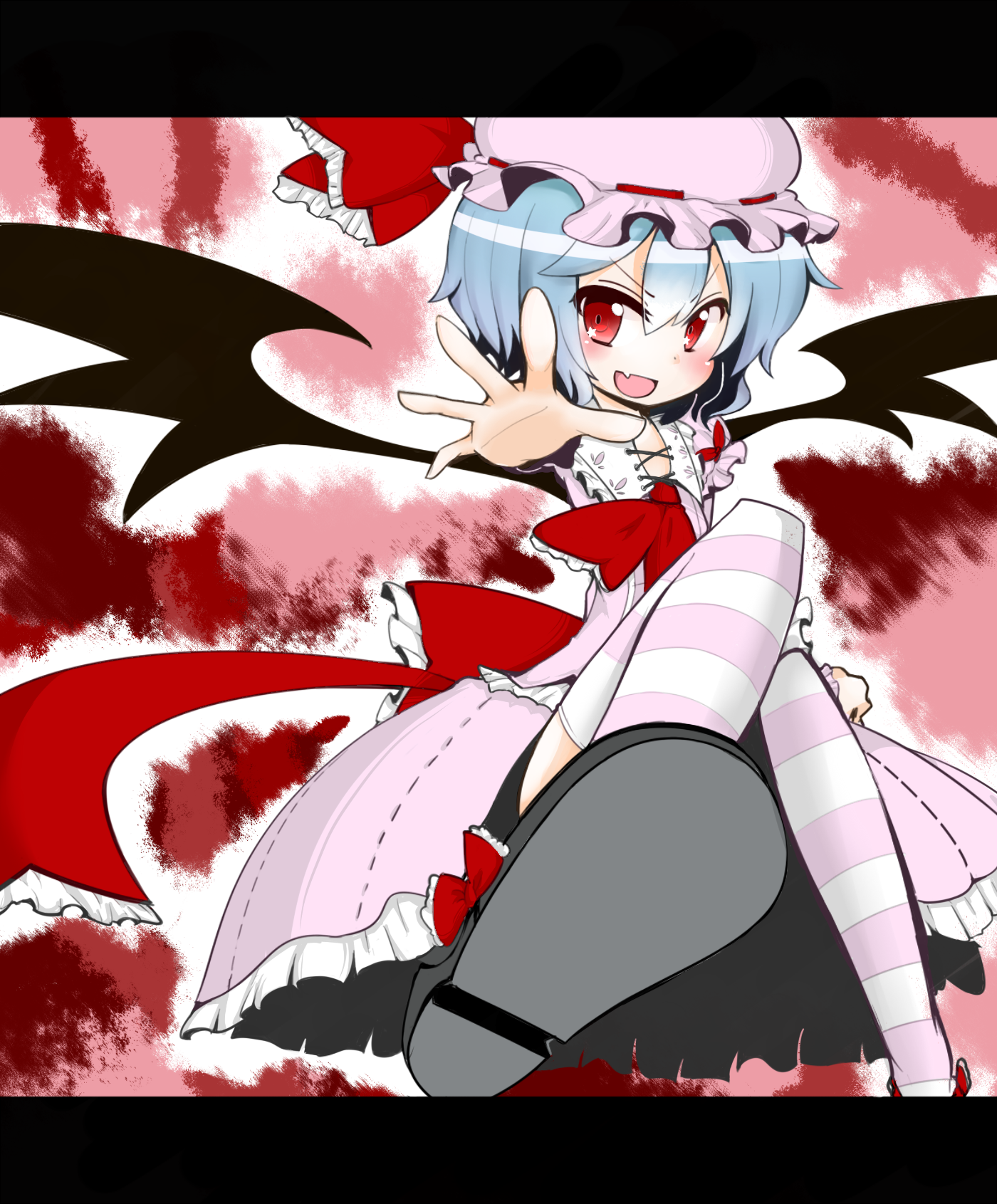 The Big Imageboard Tbib Ayaya001 Bat Wings Blue Hair Blush Corset