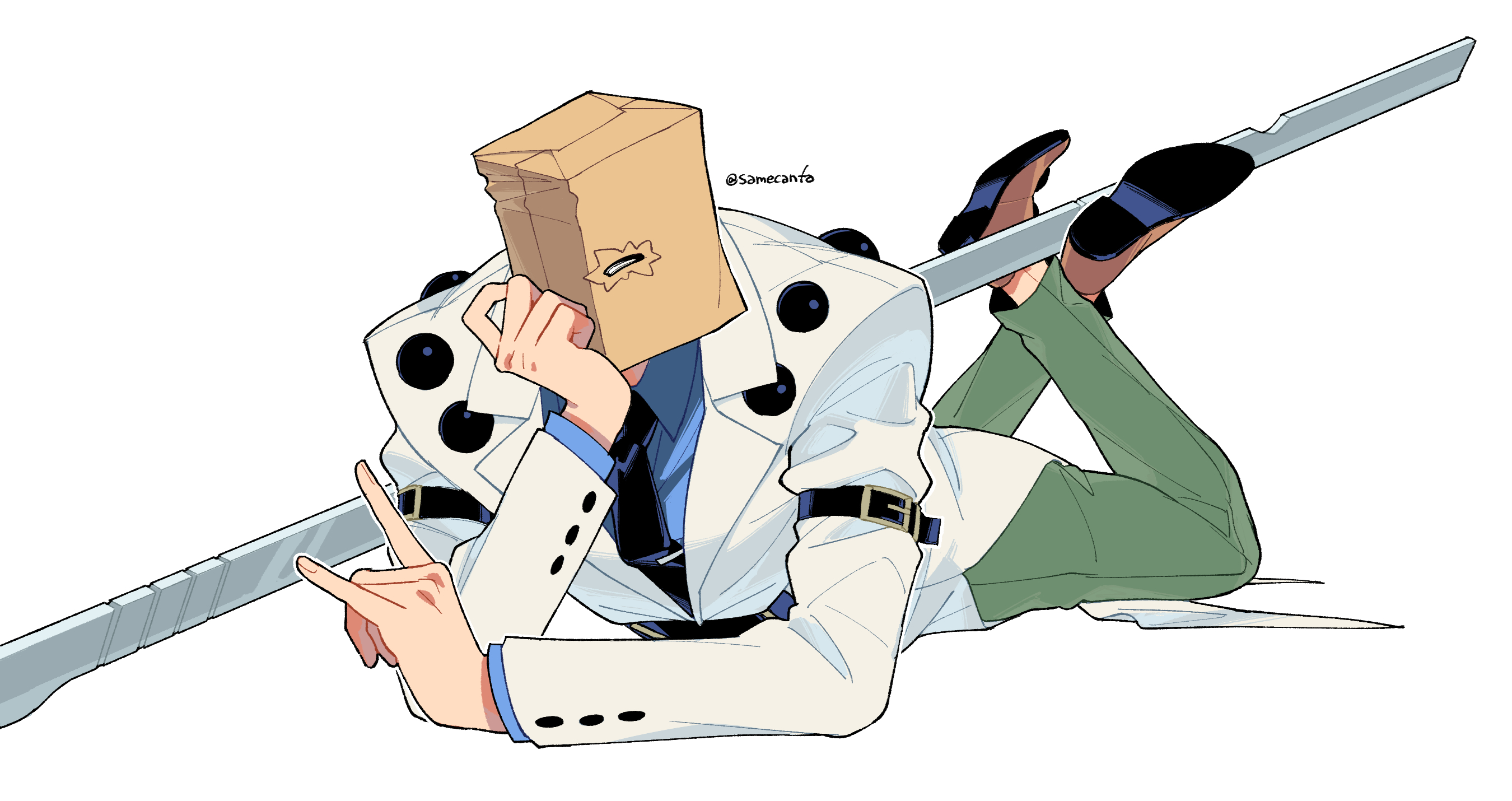 The Big ImageBoard (TBIB) - 1boy bag black necktie blue shirt faust ...