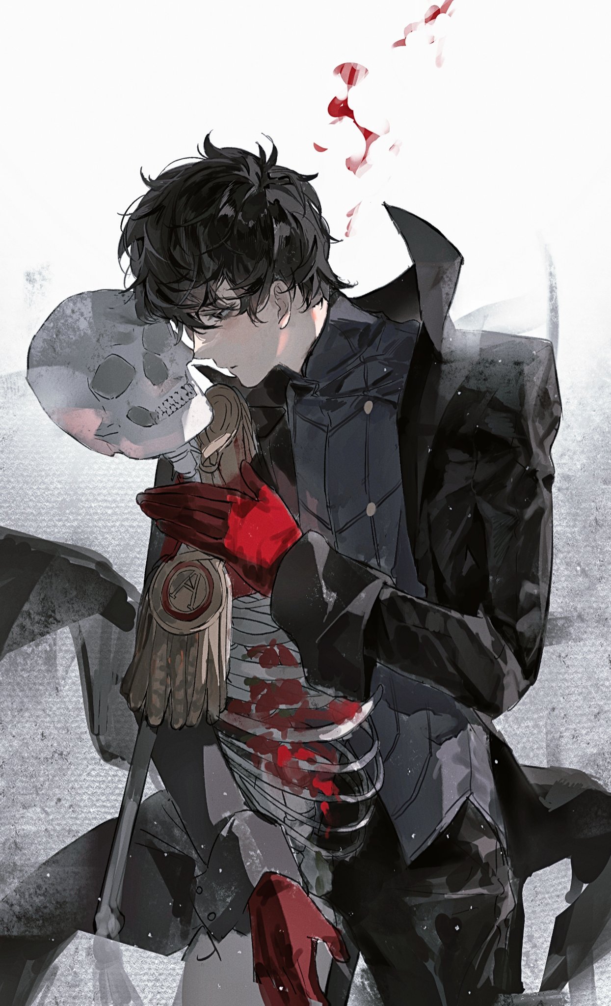 The Big ImageBoard (TBIB) - 1boy akechi gorou amamiya ren black eyes black hair black pants ...