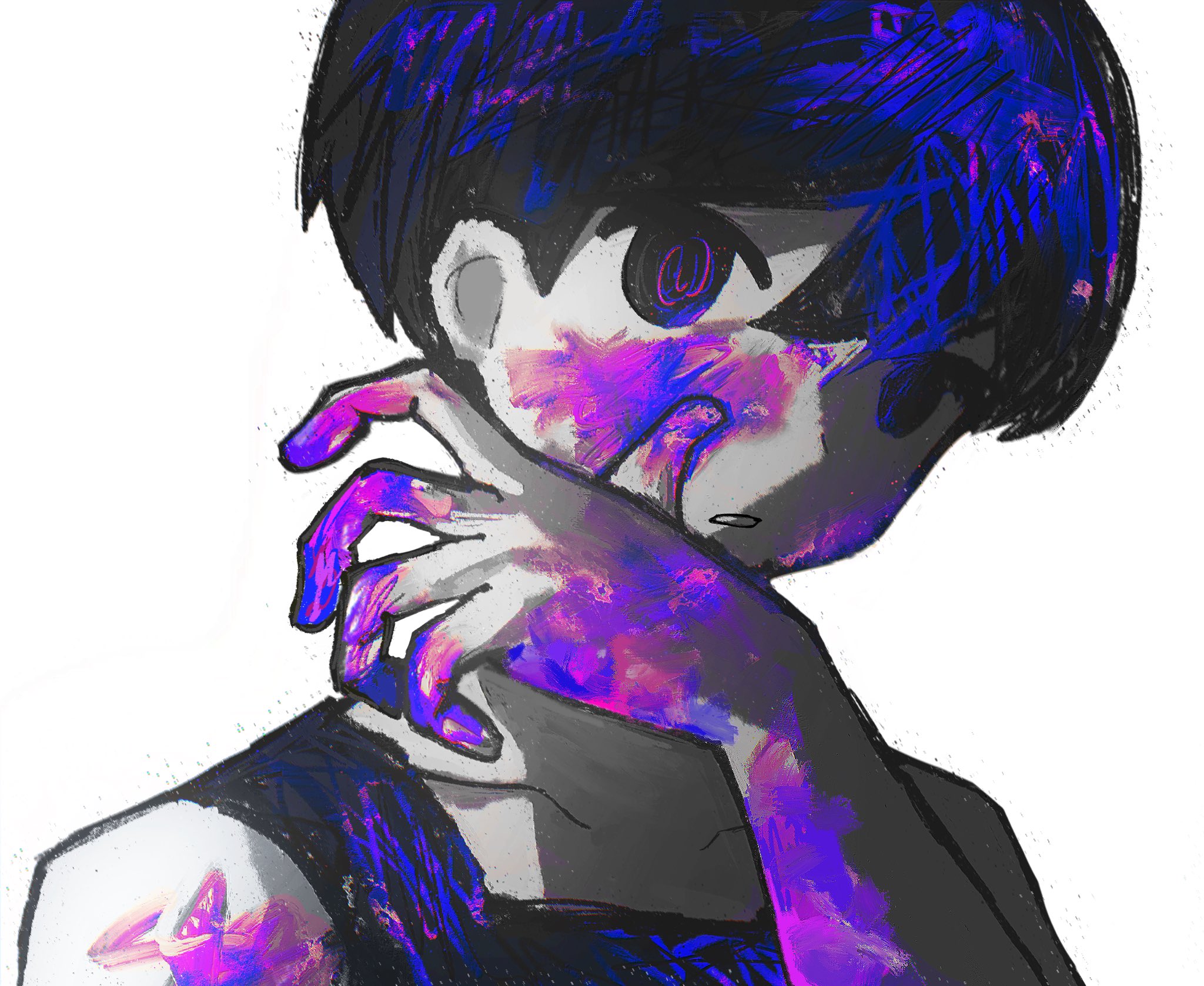 The Big ImageBoard (TBIB) - 1boy black eyes black hair black tank top ...