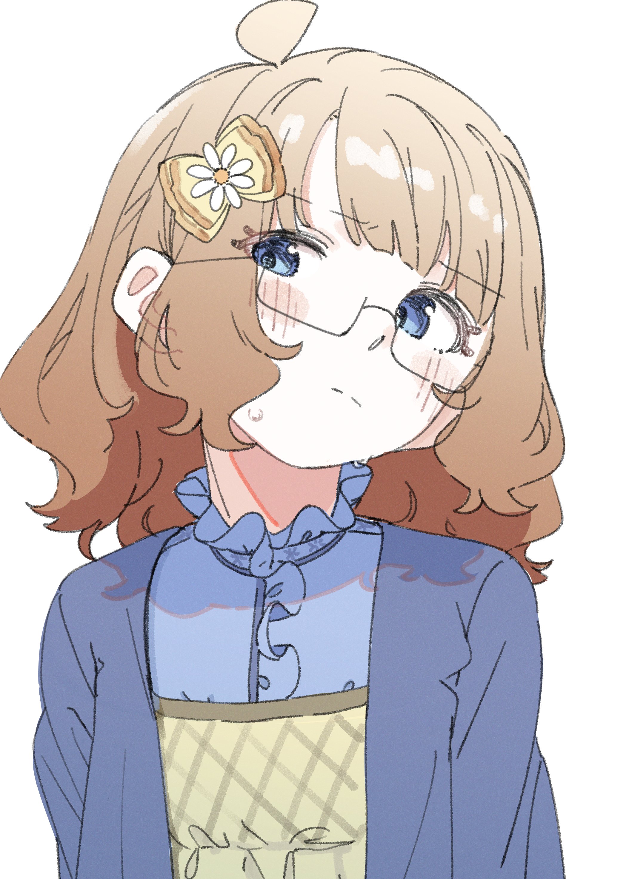 The Big ImageBoard (TBIB) - 1girl absurdres ahoge bespectacled black-framed eyewear blue eyes ...