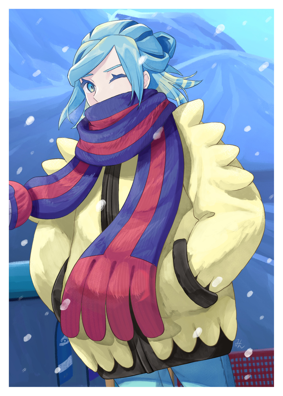 The Big ImageBoard (TBIB) - 1boy blue eyes blue hair blue scarf ...