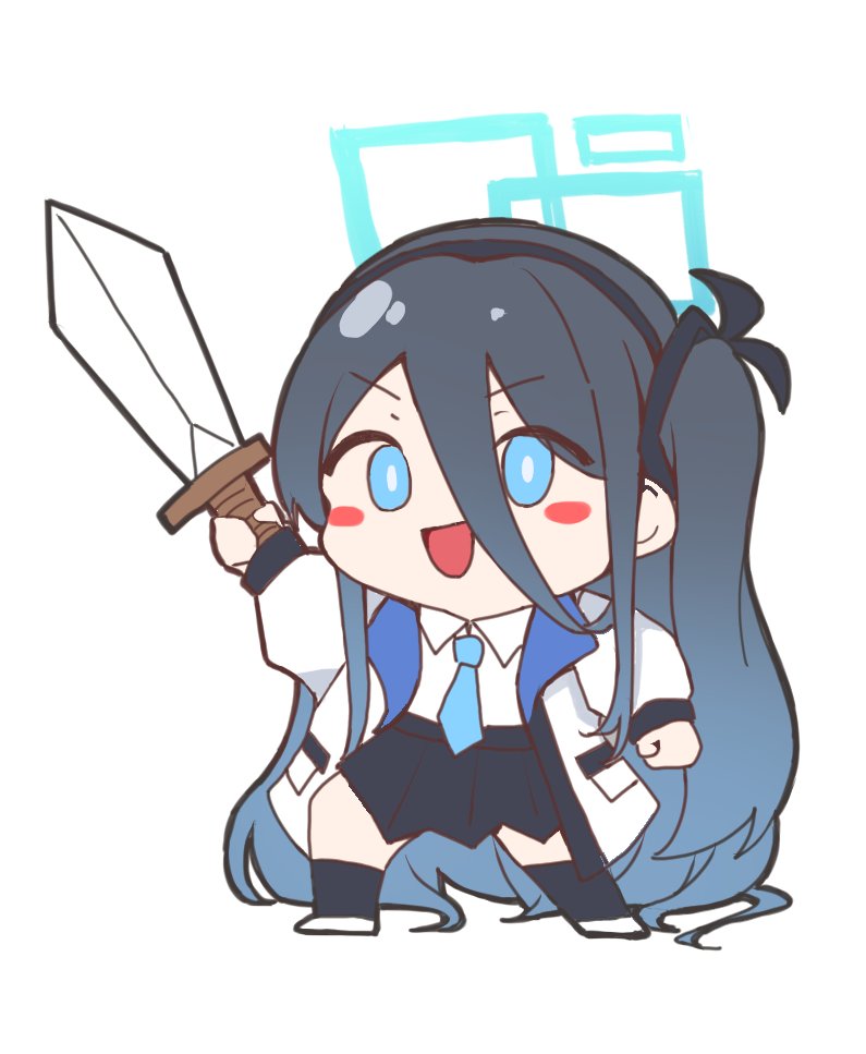 The Big ImageBoard (TBIB) - 1girl absurdly long hair aris (blue archive) black hair black skirt ...