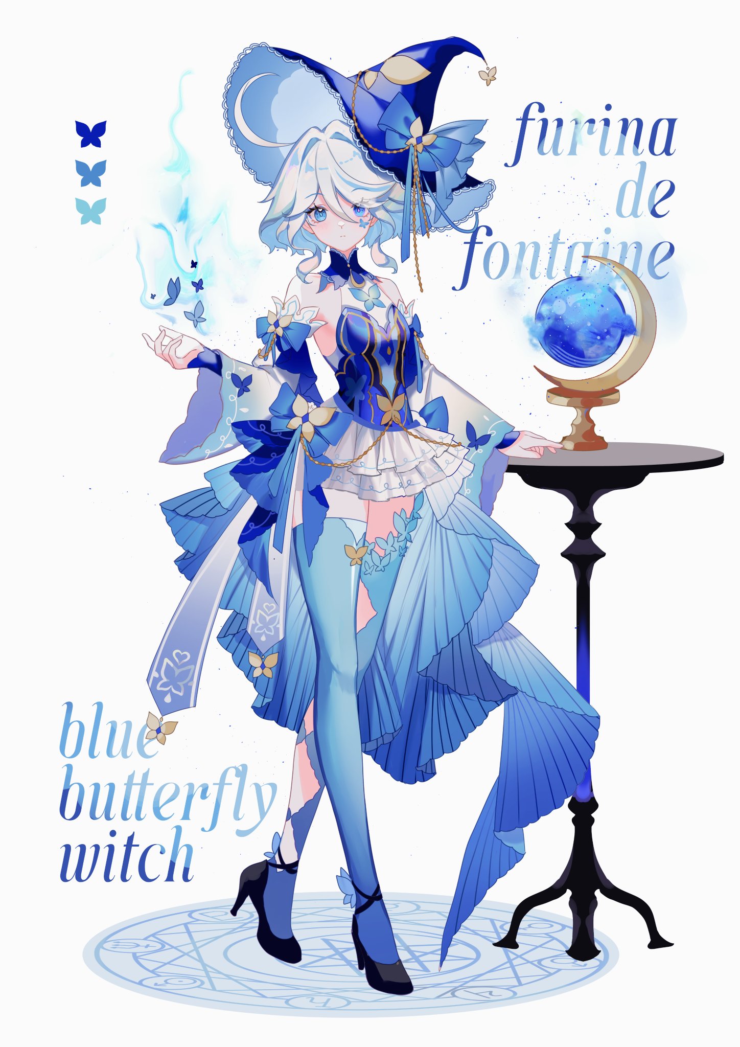 The Big ImageBoard (TBIB) - 1girl ahoge alternate costume bare shoulders black footwear blue bow ...