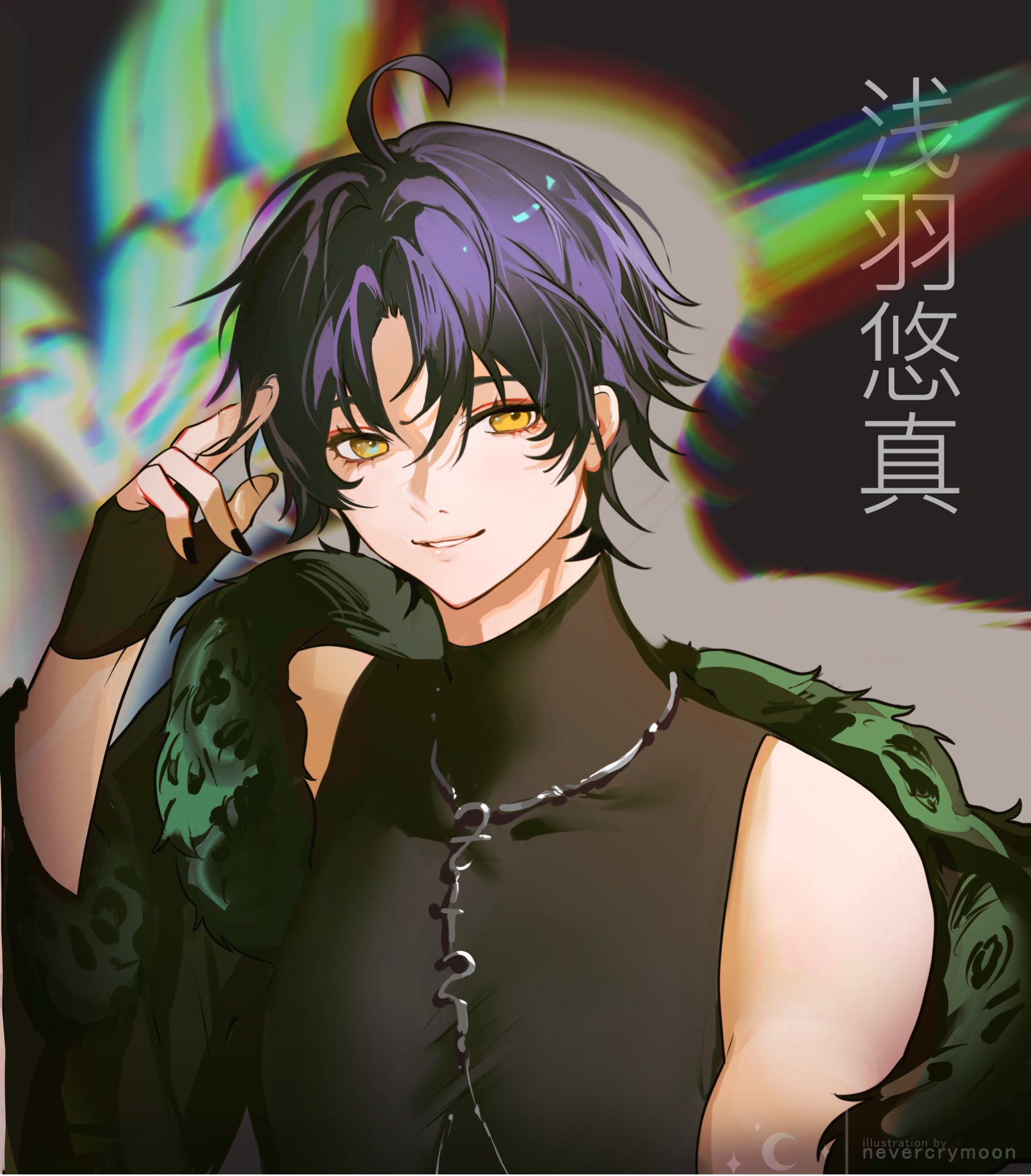 The Big ImageBoard (TBIB) - 1boy artist name asaba harumasa bird black gloves black hair black ...