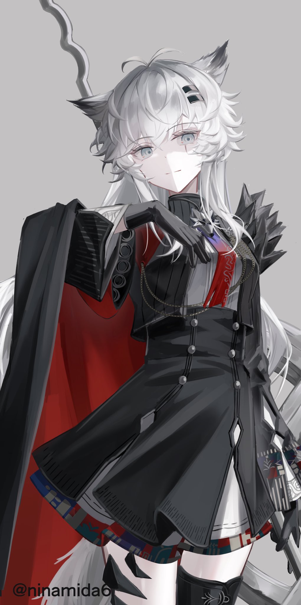 The Big ImageBoard (TBIB) - 1girl animal ears arknights black cape ...