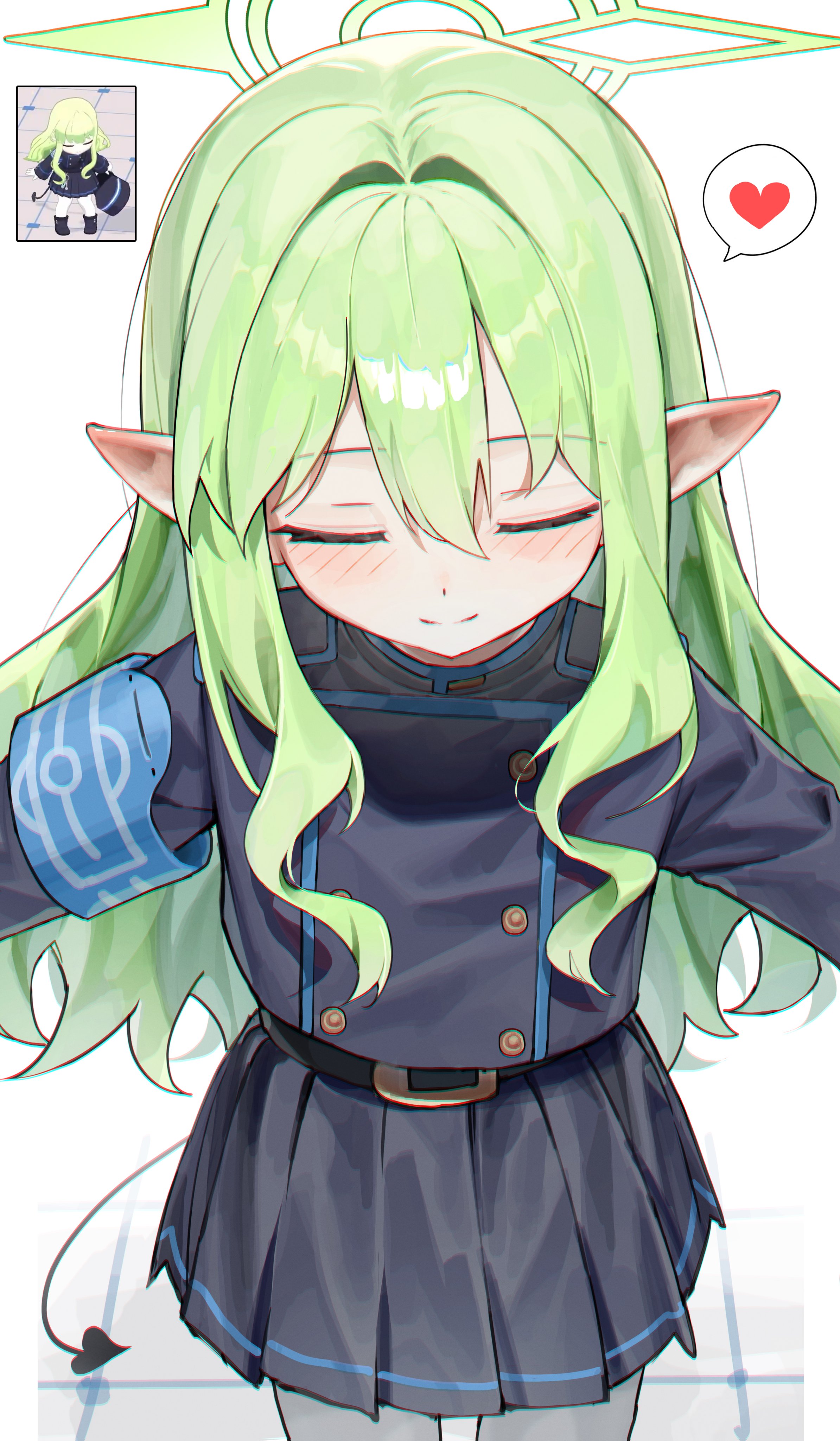 The Big ImageBoard (TBIB) - 1girl absurdres armband black jacket black skirt black tail blue ...