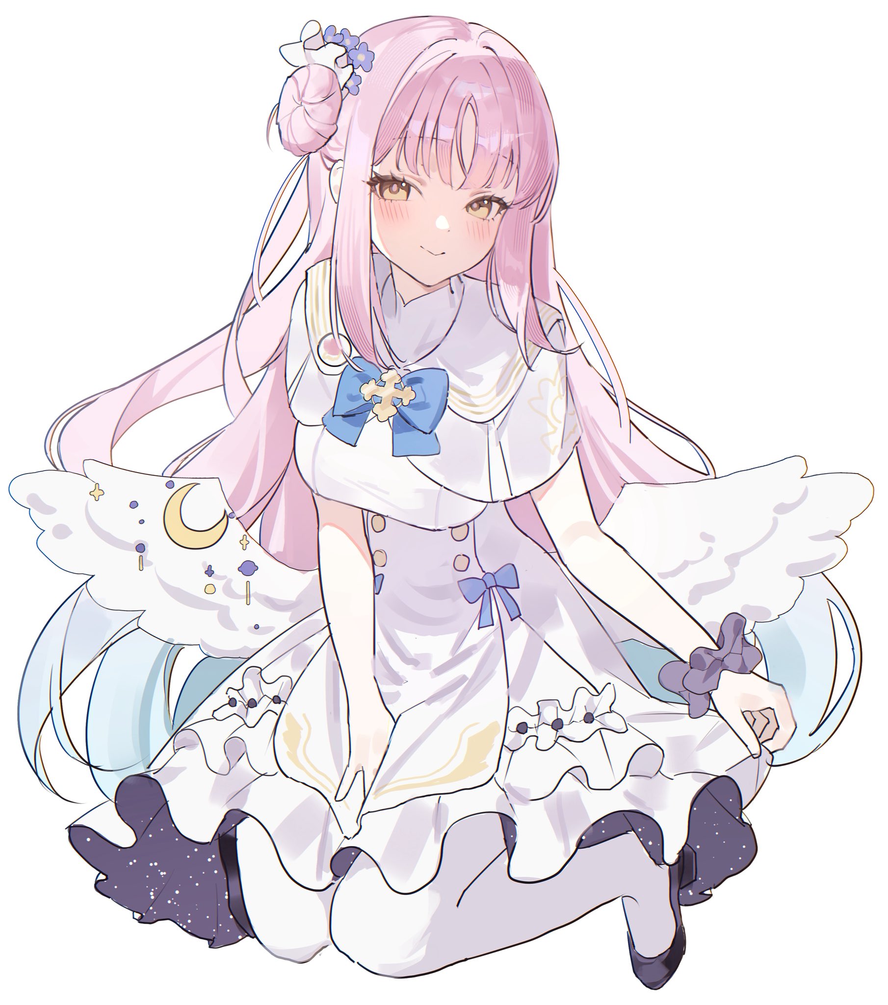 The Big ImageBoard (TBIB) - 1girl angel wings black shoes blue archive blue bow blue bowtie ...