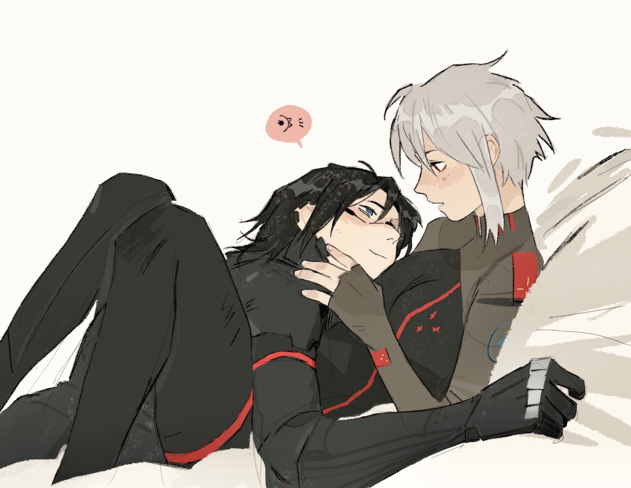 The Big ImageBoard (TBIB) - 2girls ariane yeong black hair closed mouth ...