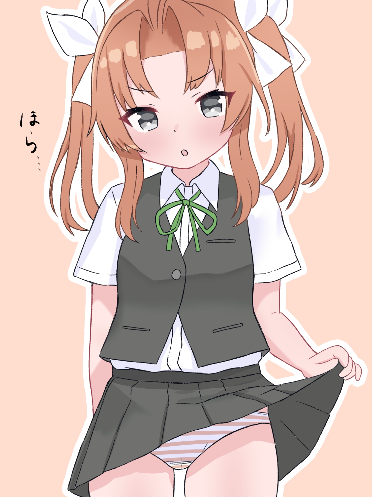 The Big ImageBoard (TBIB) - 1girl :o blush bow clothes lift collared ...