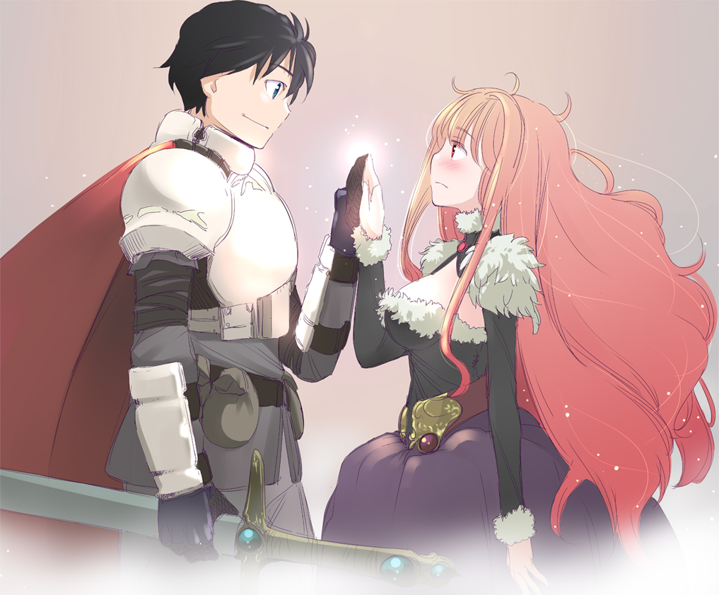 The Big Imageboard Tbib 1girl Armor Black Hair Blue Eyes Blush Cape