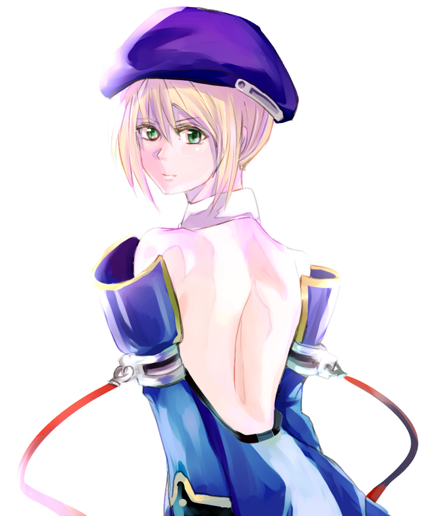 The Big Imageboard Tbib Arc System Works Back Bare Shoulders Beret