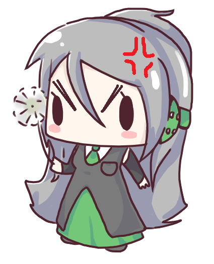 The Big ImageBoard (TBIB) - 1girl angry blush chibi dandelion flower ...